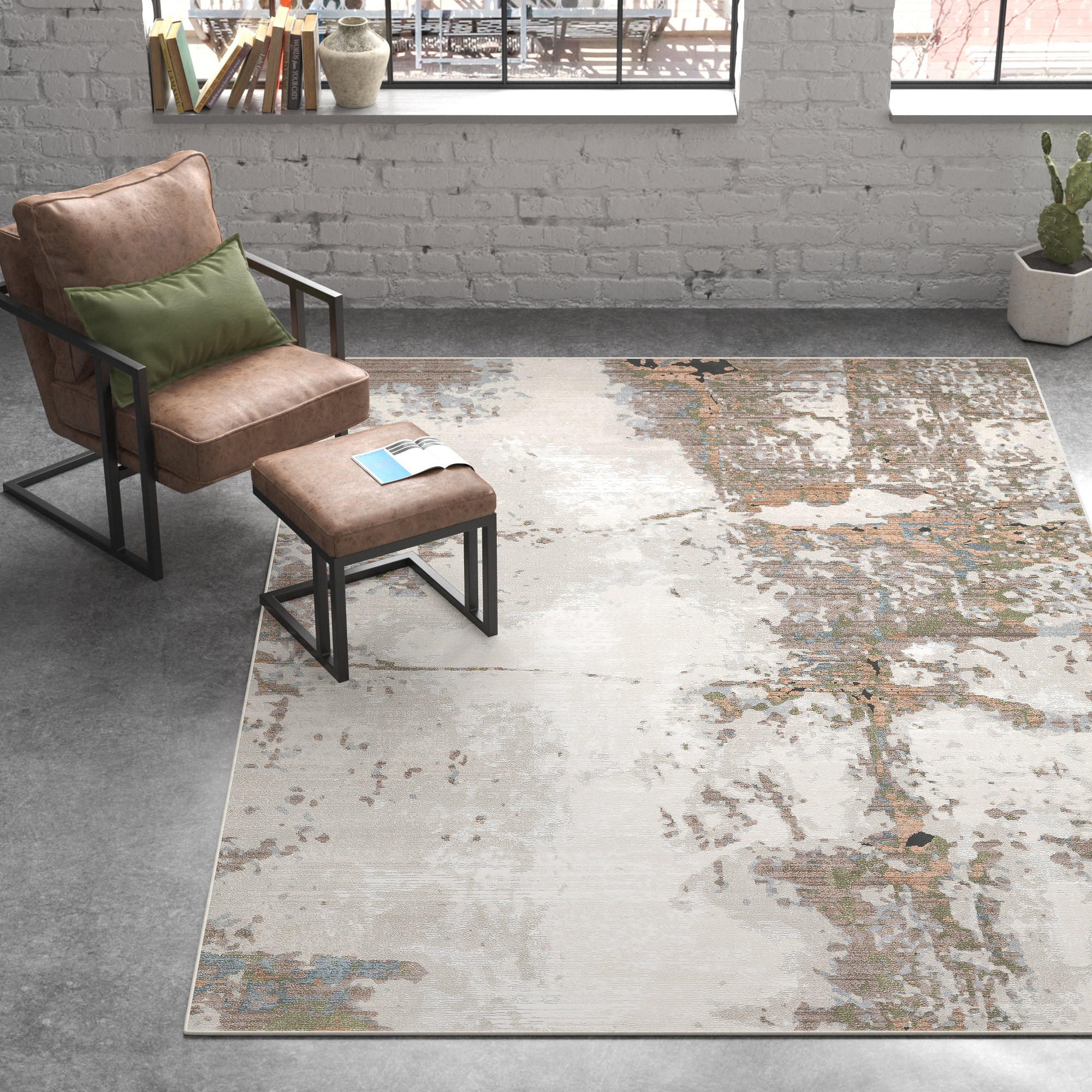 Steelside™ Belinda Gray/Brown/White Area Rug - Wayfair Canada