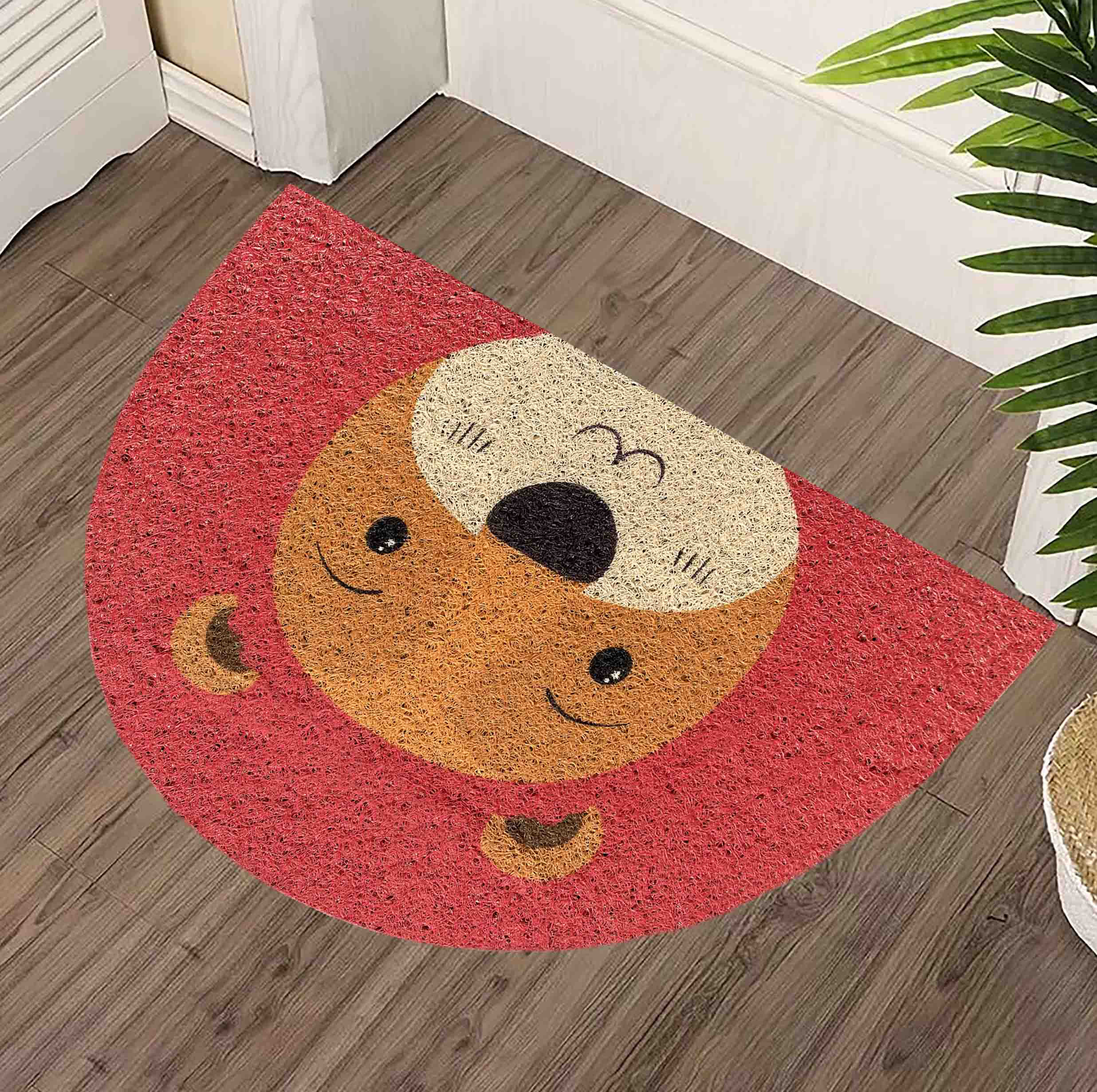 Indigo Safari Half Circle Red Lion Non-slip Durable Absorbent Door Mat ...