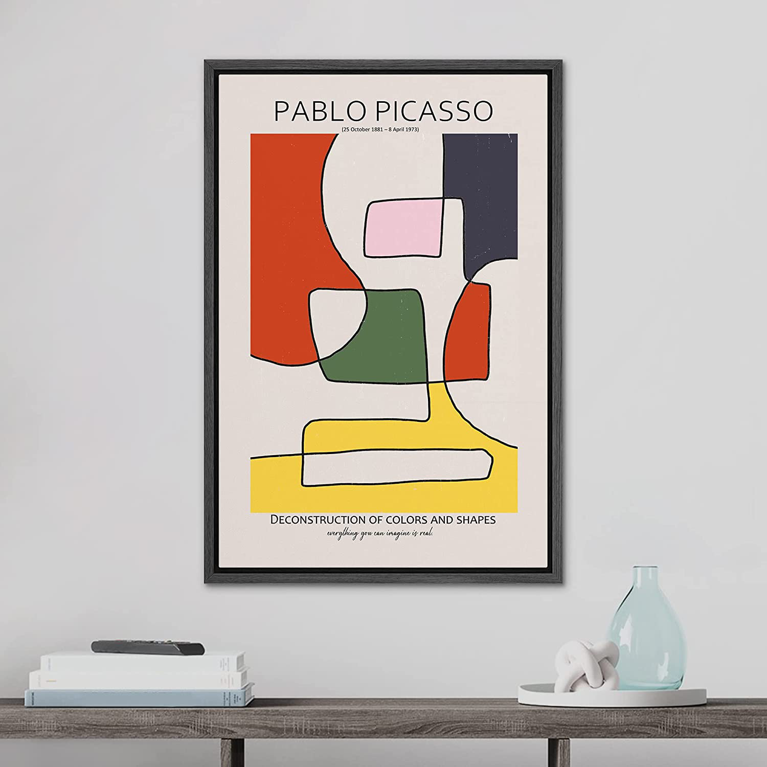 SIGNLEADER Framed Canvas Print Wall Art Pablo Picasso Mid-Century Line ...