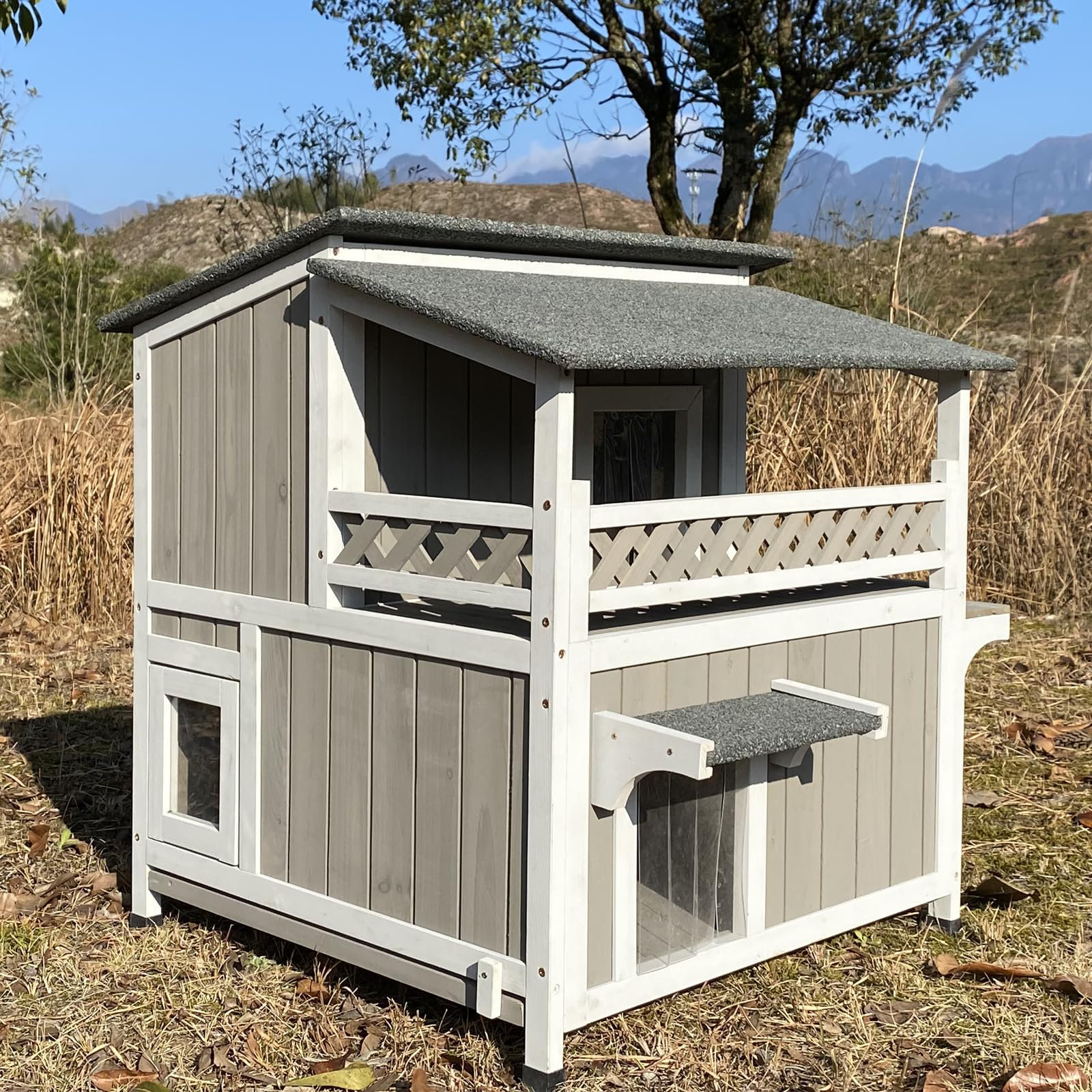 Tucker Murphy Pet™ Two-story Cat House With Balcony | Wayfair