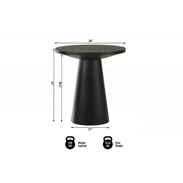 George Oliver 20 In. Round Wood Console Table Modern Living Room Sofa ...