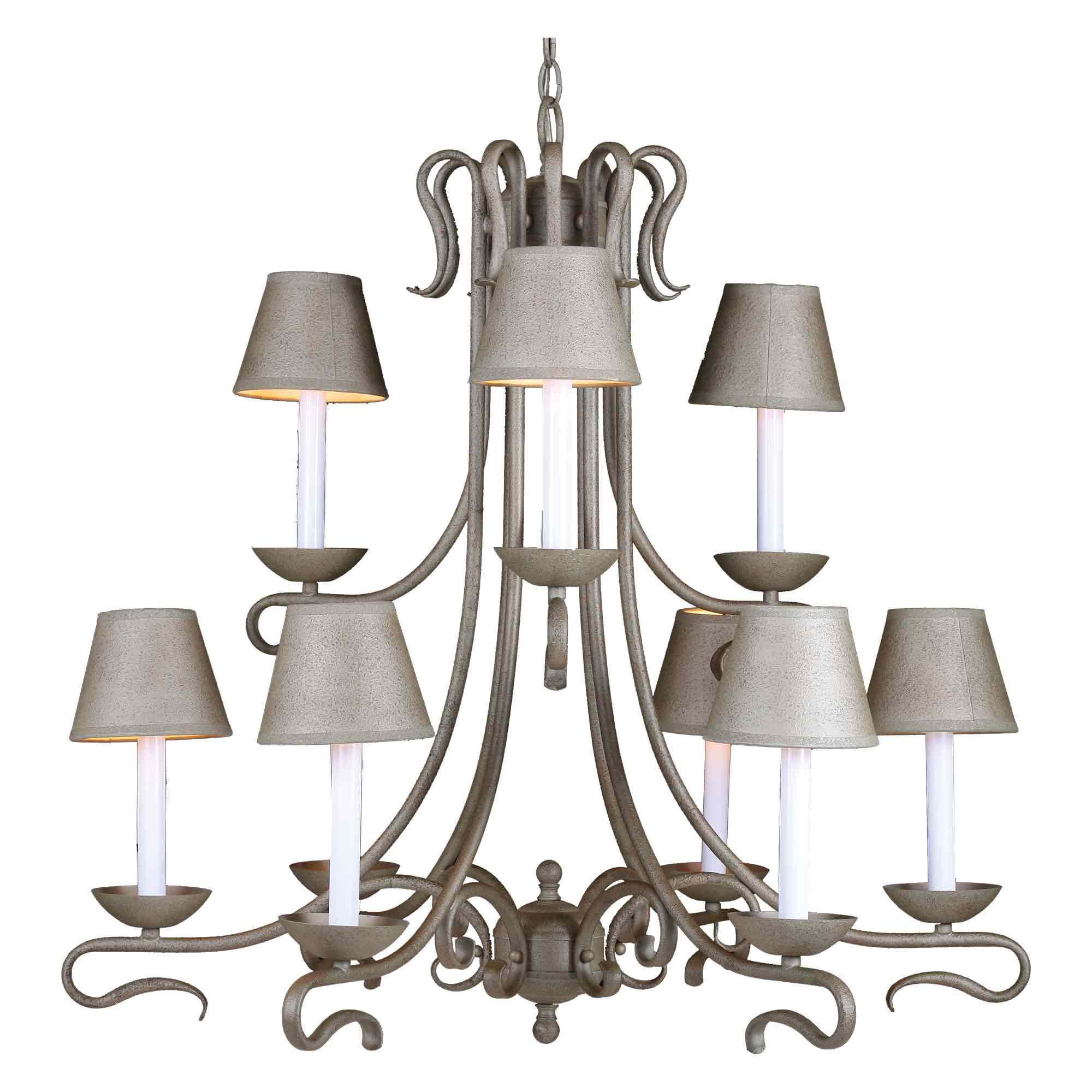 Fleur De Lis Living 9-Light Platinum Rust Candelabra-Style Chandelier ...
