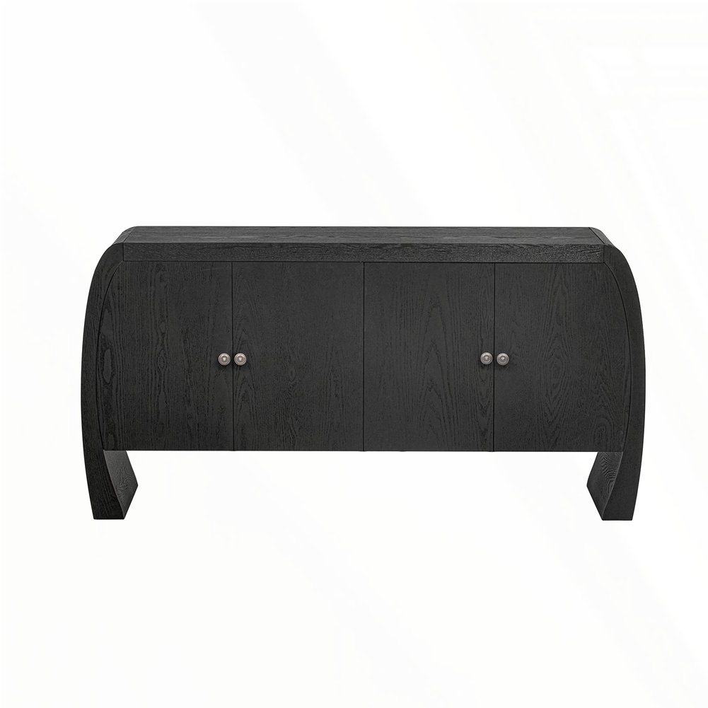 Latitude Run® Elegant Four-Door Ash Veneer Storage Cabinet | Wayfair