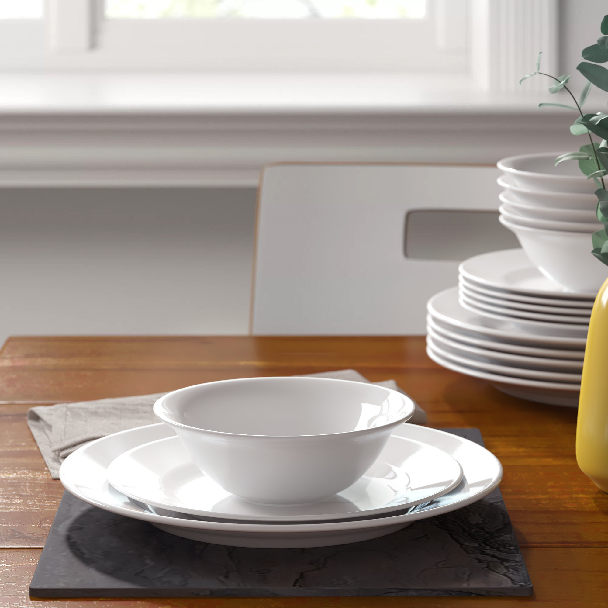 Waterside 18 Piece Melamine Dinnerware Set, Service for 6 & Reviews ...