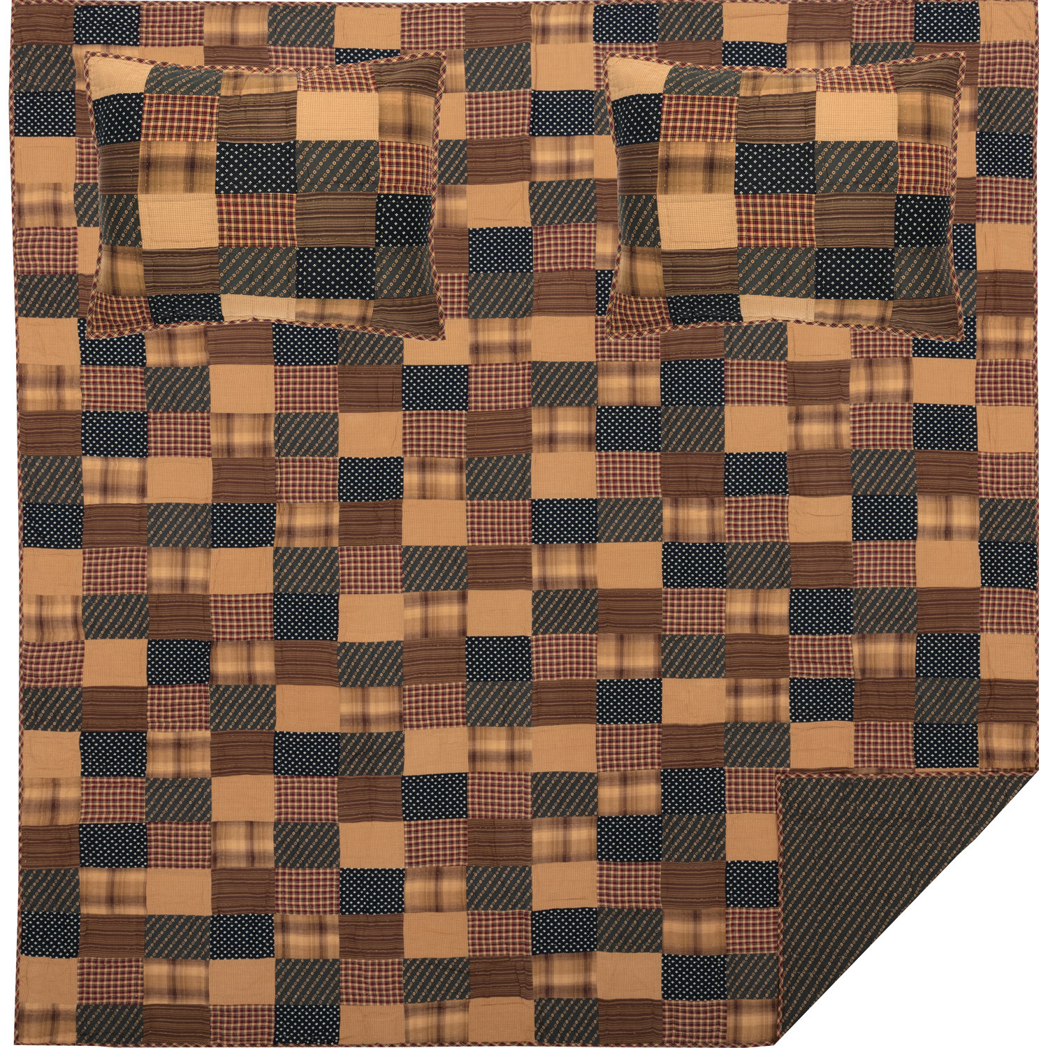 VHC Brands Patriotic Cotton 136 TC Reversible Traditional Quilt Set ...