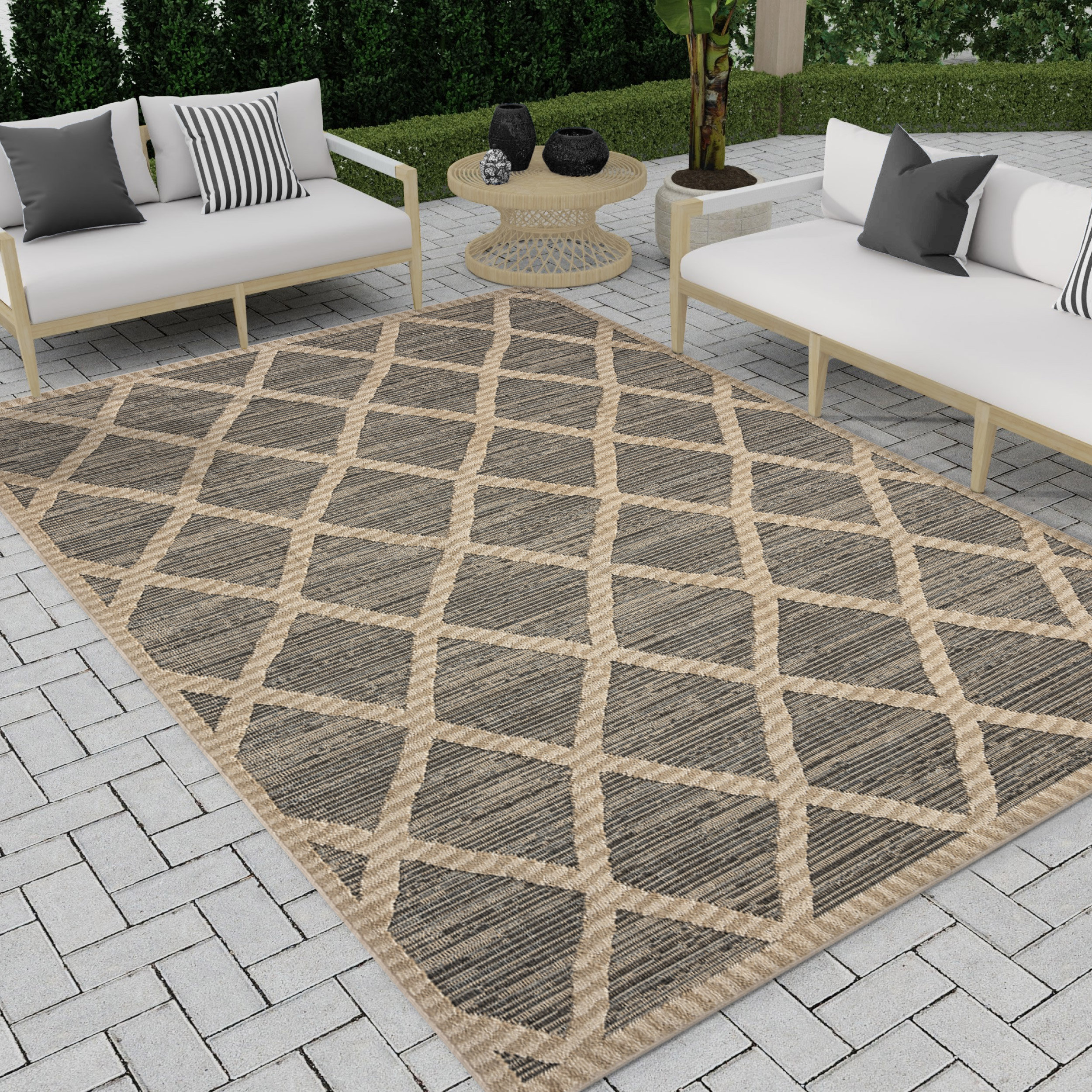 Nautica Windsor Indoor-Ourdoor Machine Washable High Low Rugs & Reviews ...