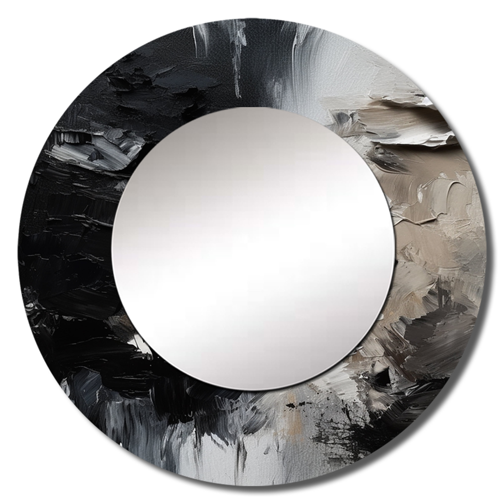 East Urban Home Parmjit Black Textured Splash Paint Art II - Abstract ...