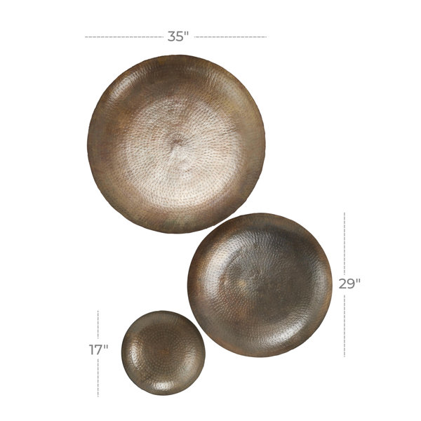 Langley Street® Metal Large Metallic Disk Plate Home Wall Decor ...