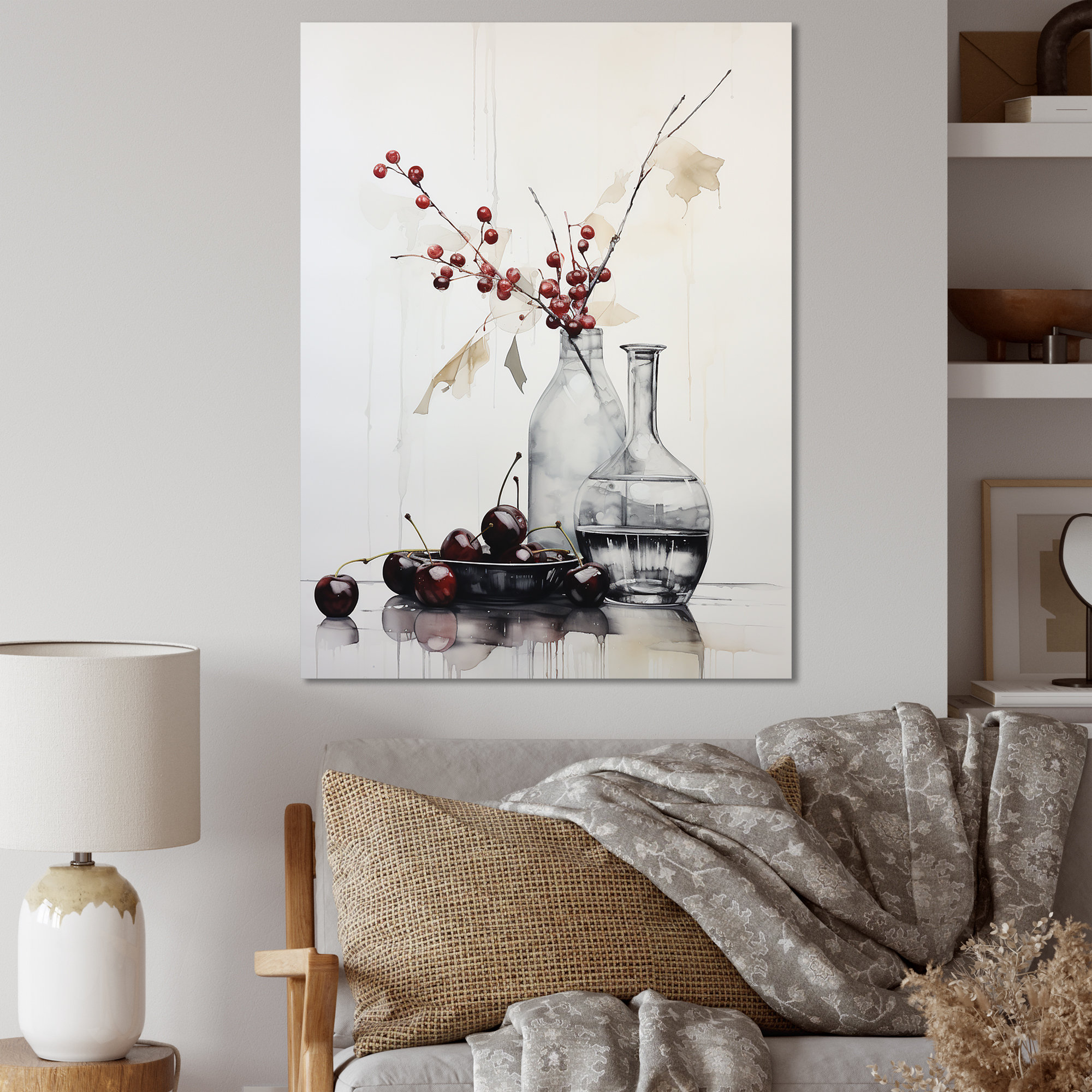 Winston Porter Mai Red Minimalism Elegance In Pottery II On Canvas ...
