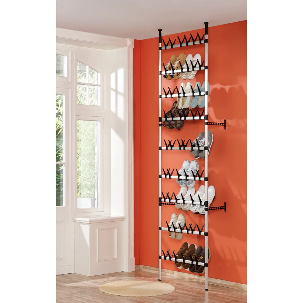 Rebrilliant Telescopic Shoe Rack With Rods Aluminum | Wayfair