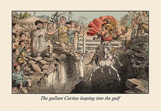 Buyenlarge The Gallant Curtius Leaping Into The Gulf by John Leech ...