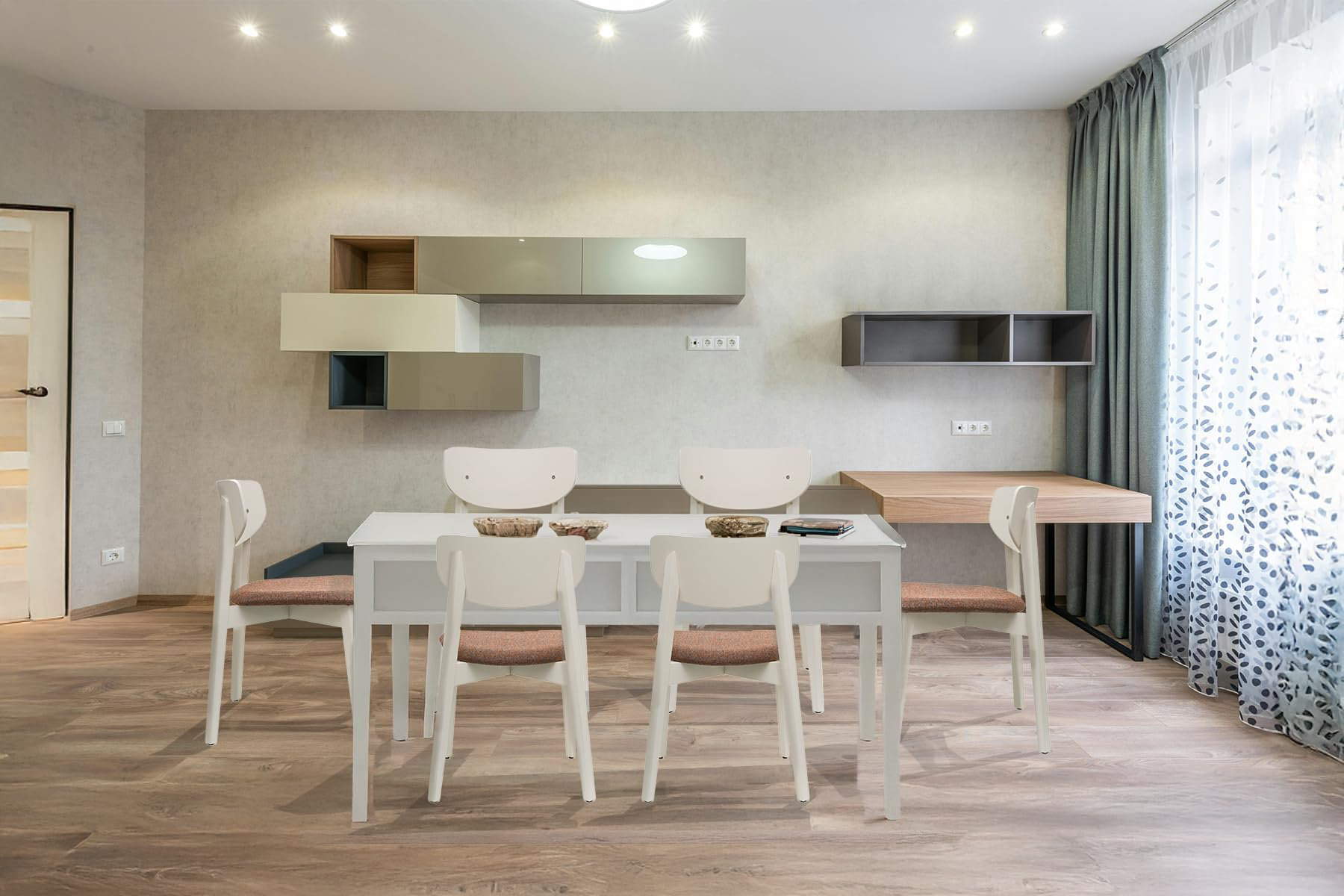 bis chair BISCHAIR Wooden Dining Chairs Mid Century Upholstered Modern ...