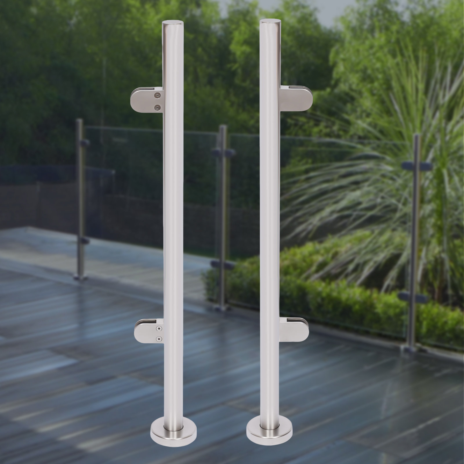 WAYLOWAY End Post Glass Railing Post Stairs Pool Fence Post Balustrade ...