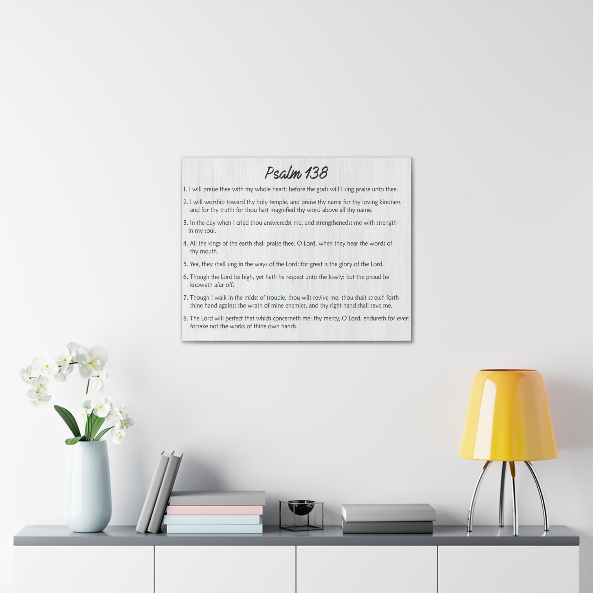Trinx Psalm 138 Praise His Holy Name Bible Chapter Canvas Christian ...