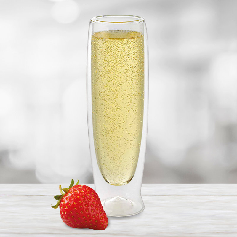 OGGI 2 - Piece 6oz. Glass Flute Glassware Set | Wayfair