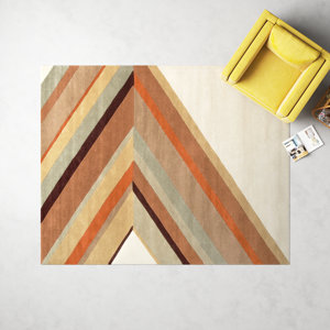 AllModern Hand Tufted Wool Chevron Rug & Reviews | Wayfair