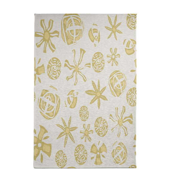 Highland Dunes Alcesta Floral Yellow Area Rug | Wayfair