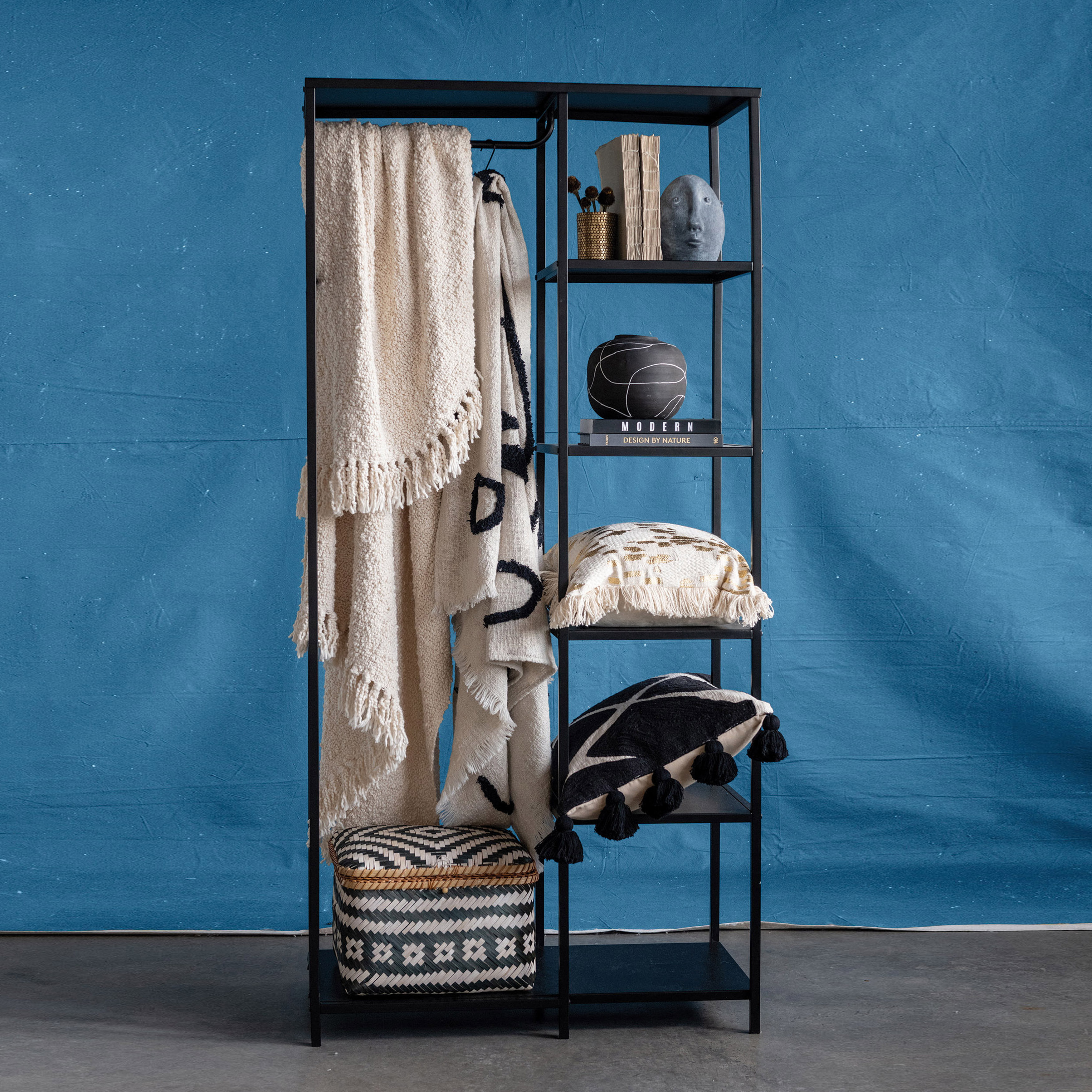 Hokku Designs Kerwick 72 H" x 35.75 W" Shelving Unit | Wayfair