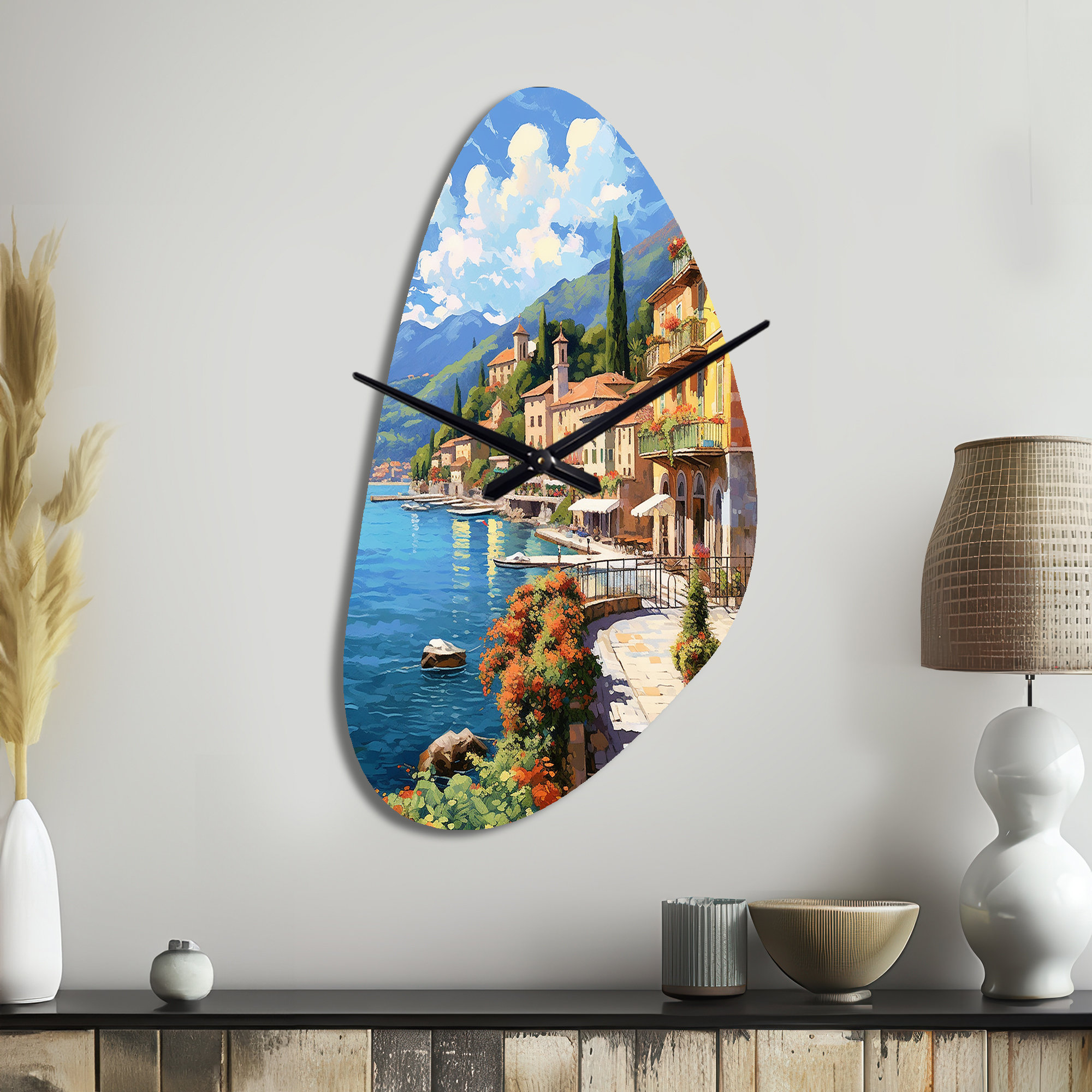 Design Art La Dolce Italian Beachside II - Italy Asymmetrical Metal ...