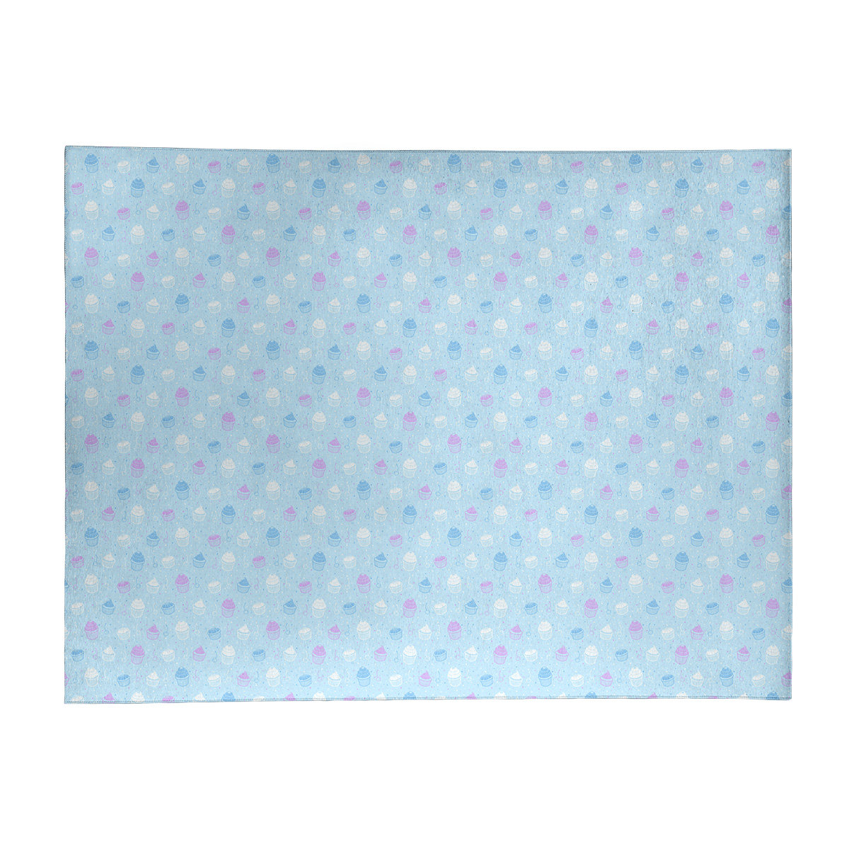 East Urban Home Striped Cupcake Blue Area Rug | Wayfair