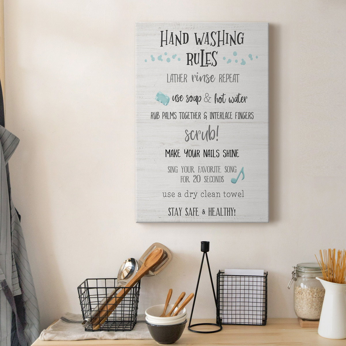 Trinx Stay Safe Rules - Wrapped Canvas Textual Art | Wayfair