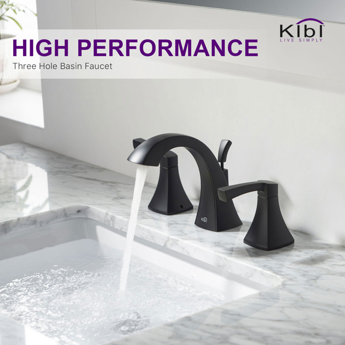 KIBI USA Pyramid Widespread 2-handle Bathroom Faucet with Drain ...
