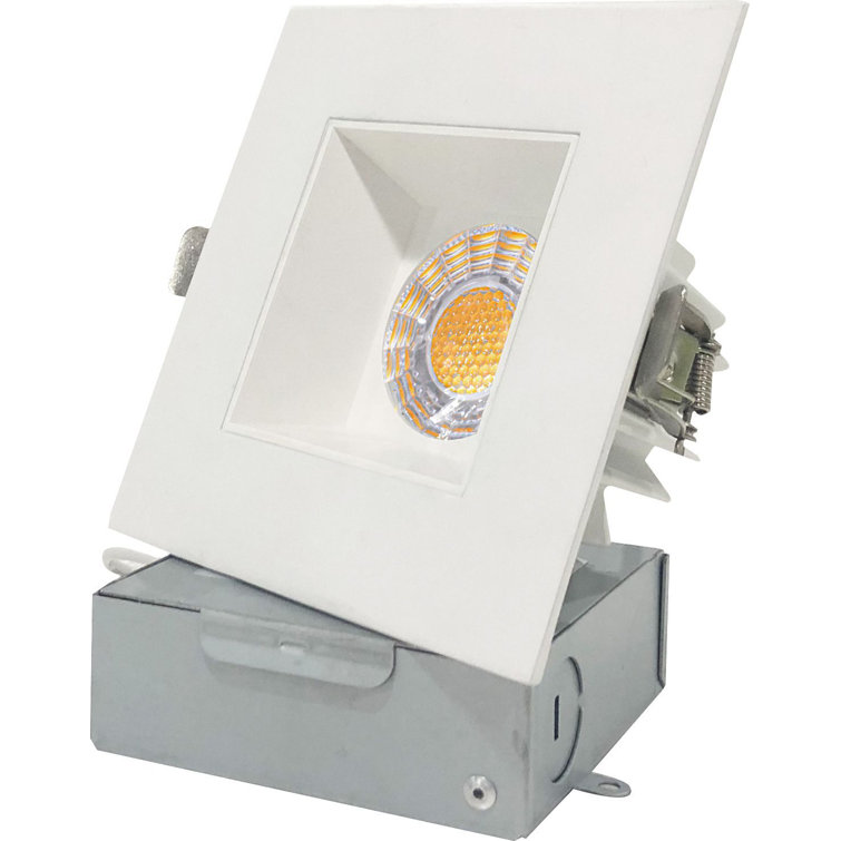Sunlite 85565 4-Inch LED Square Regressed Downlight Fixture, Smooth ...