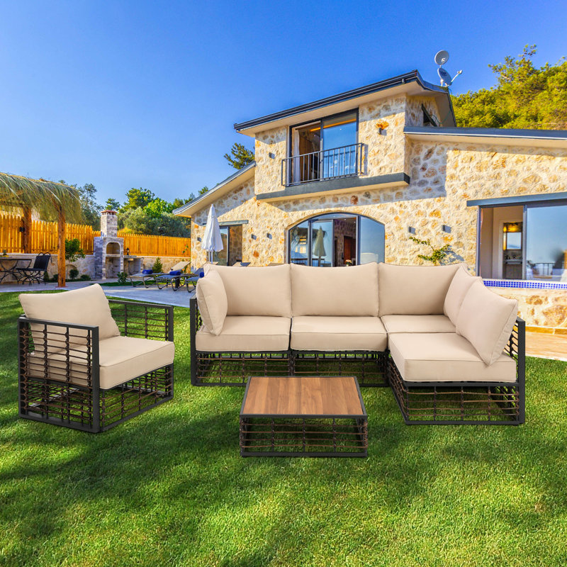 Foshan Zhi Bai Home Co.,LTD Wesley 6 Piece Sectional Seating Group ...