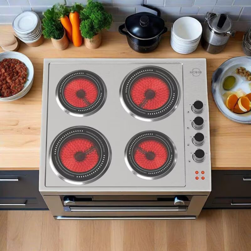 Karinear 4 Burner Electric Cooktop 24 Inch 5200W Stainless steel ...
