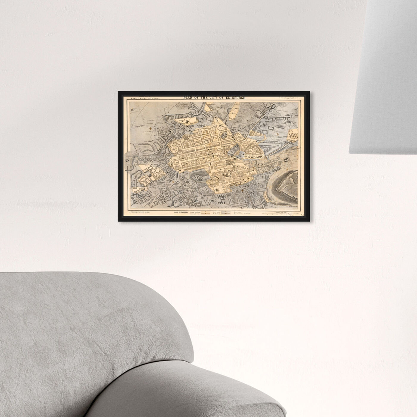 Oliver Gal Prints 'Edinburgh 1883 Map' Wrapped Canvas on Canvas ...
