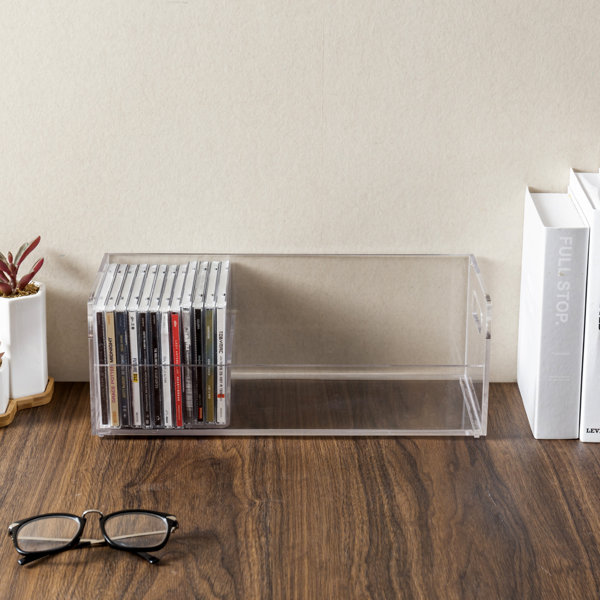 Wrought Studio Clear Acrylic Stackable CD Holder Rack | Wayfair