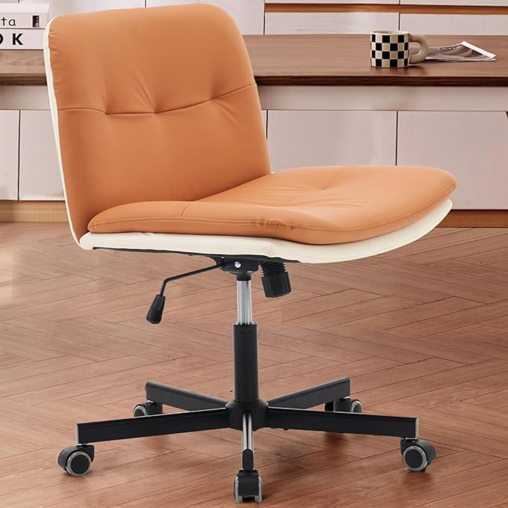 Hokku Designs Wide Office Desks Chair With Wheels Armless Mid-Back ...