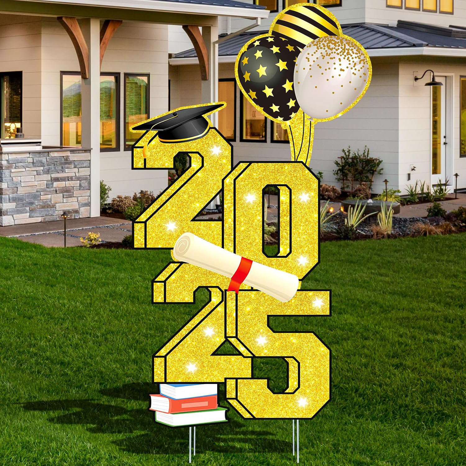 The Holiday Aisle® 3.5 FT Large Class 2025 Graduation Yard Sign Yard ...