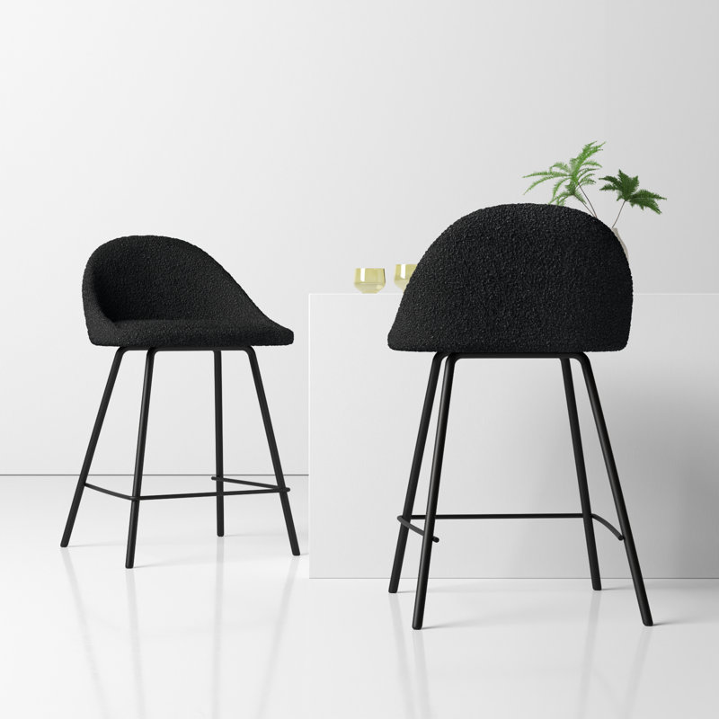 AllModern Holmes Boucle Bar & Counter Stool & Reviews | Wayfair