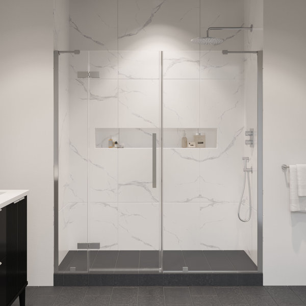 OVE Decors Tampa 69 To 71 5/16 In. W X 72 In. H Alcove Frameless Pivot ...