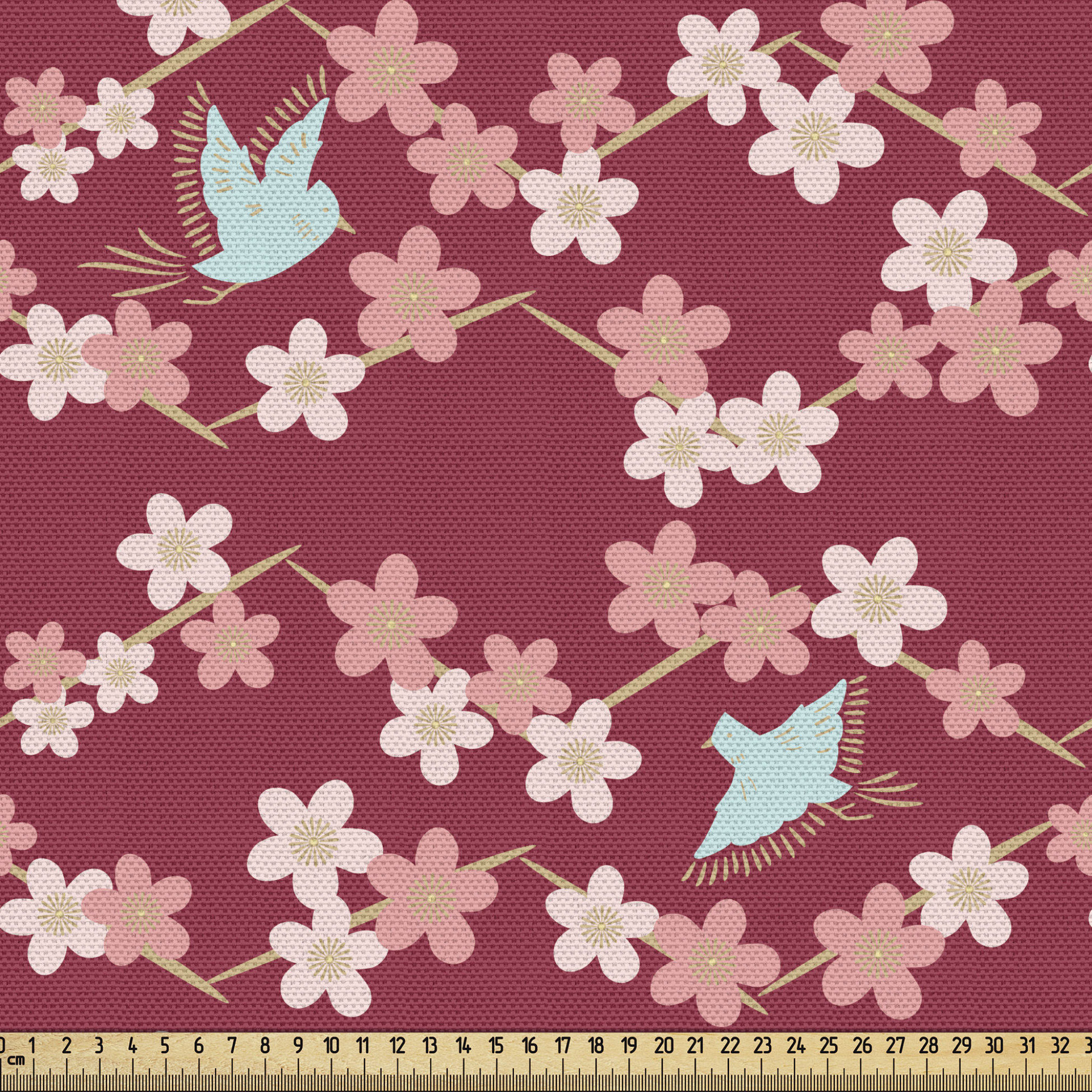 East Urban Home Ambesonne Floral Fabric By The Yard, Demonstration Of ...