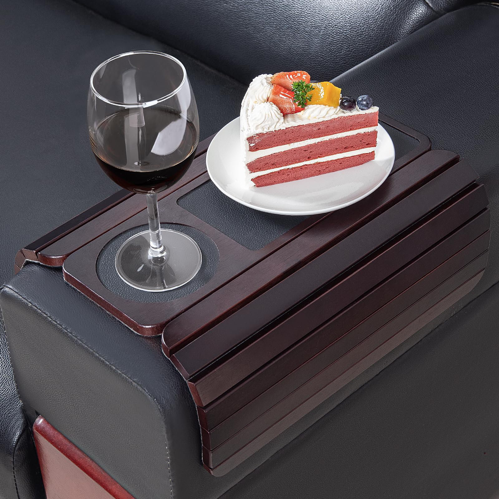Gracie Oaks Sofa Arm Tray, Anti-Slip Couch Side Arm Tray, Couch Cup ...