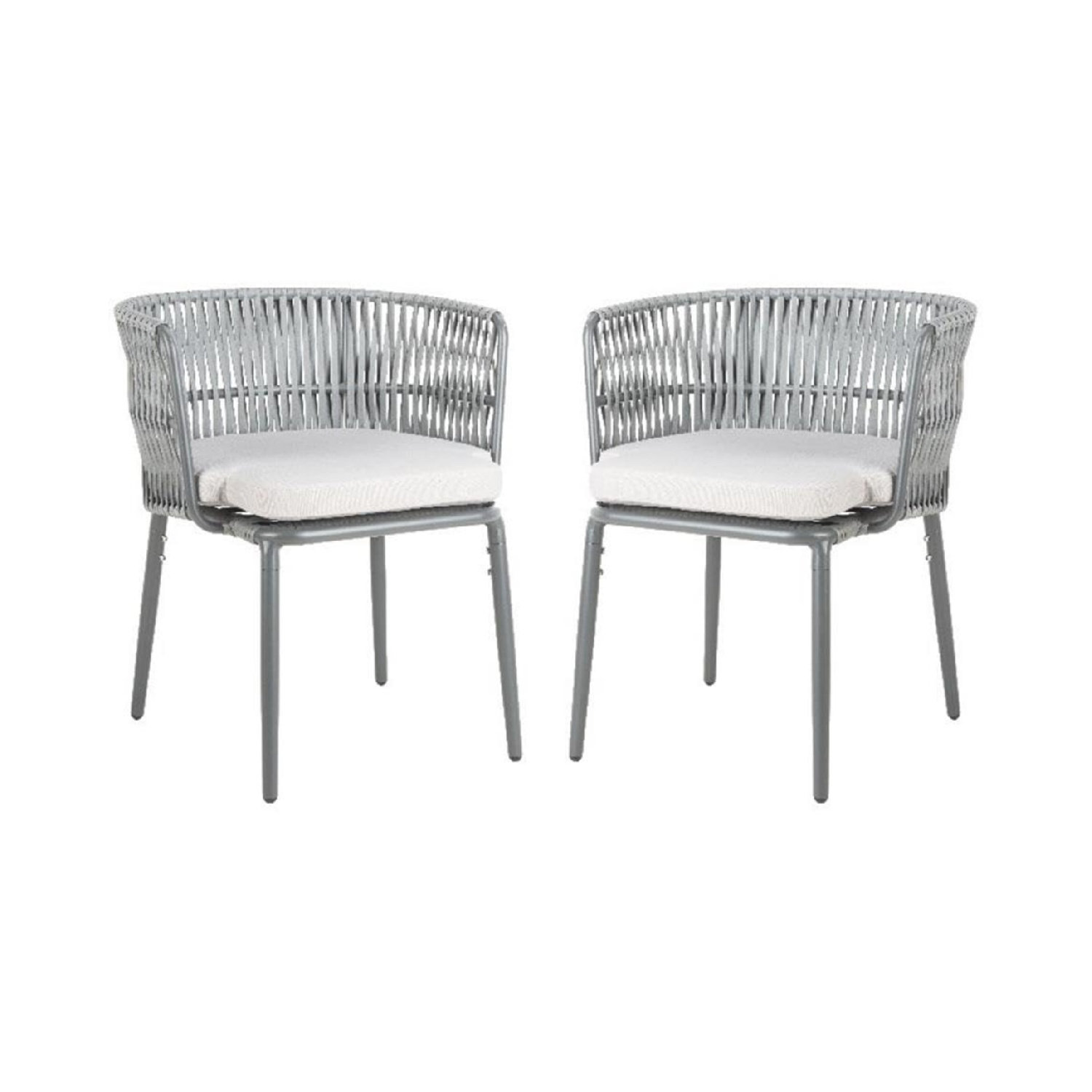 Corrigan Studio® Outdoor Collection Grey Rope Chair, Set Of 2 | Wayfair