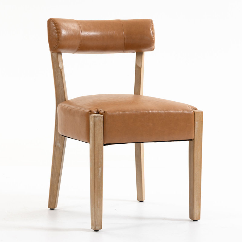 Canora Grey PU Leather Solid Wood Side Dining Chairs | Wayfair