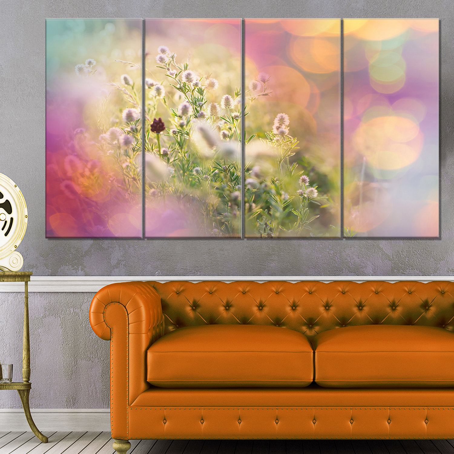 Design Art 'Cute Little Summer Flowers' 4 Piece Graphic Art on Wrapped ...