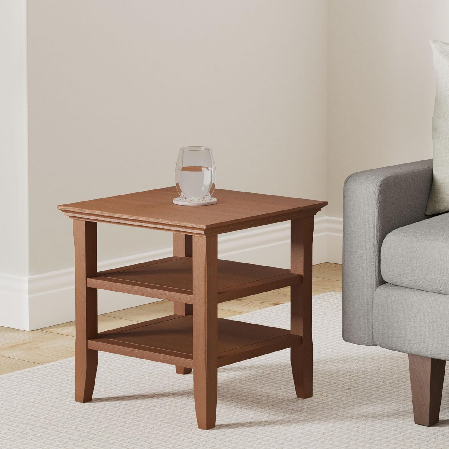 One Allium Way 19 Inch Wide Square Transitional End Table In Light ...