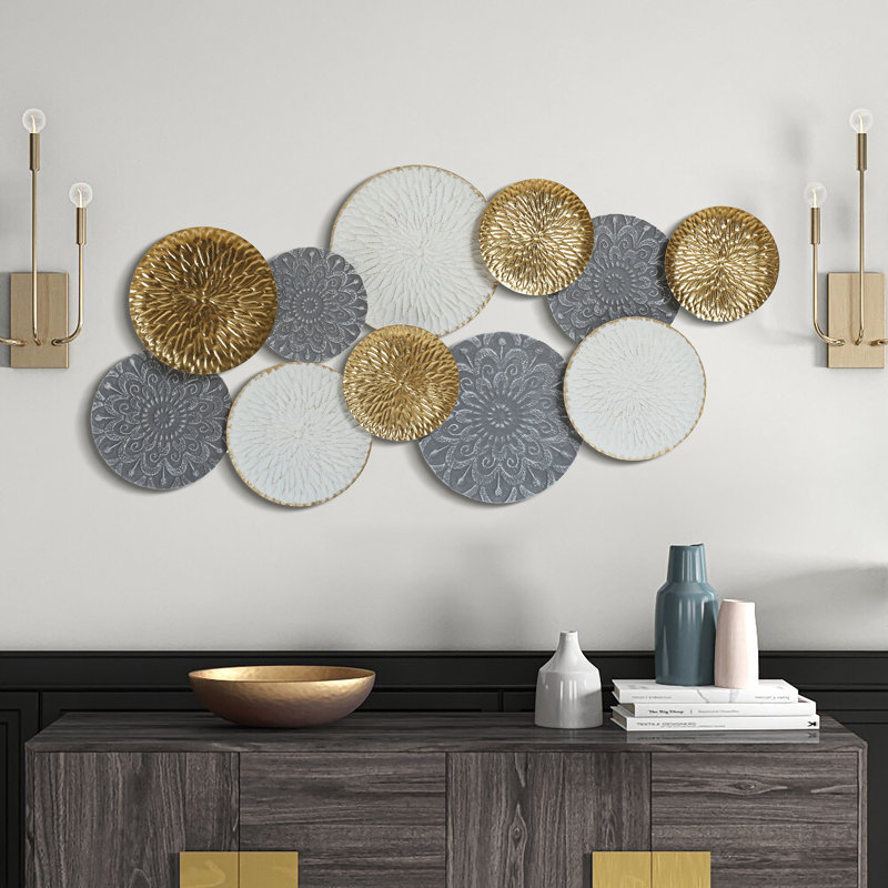Willa Arlo™ Interiors Gold Modern Abstract Wall Decor on Metal ...