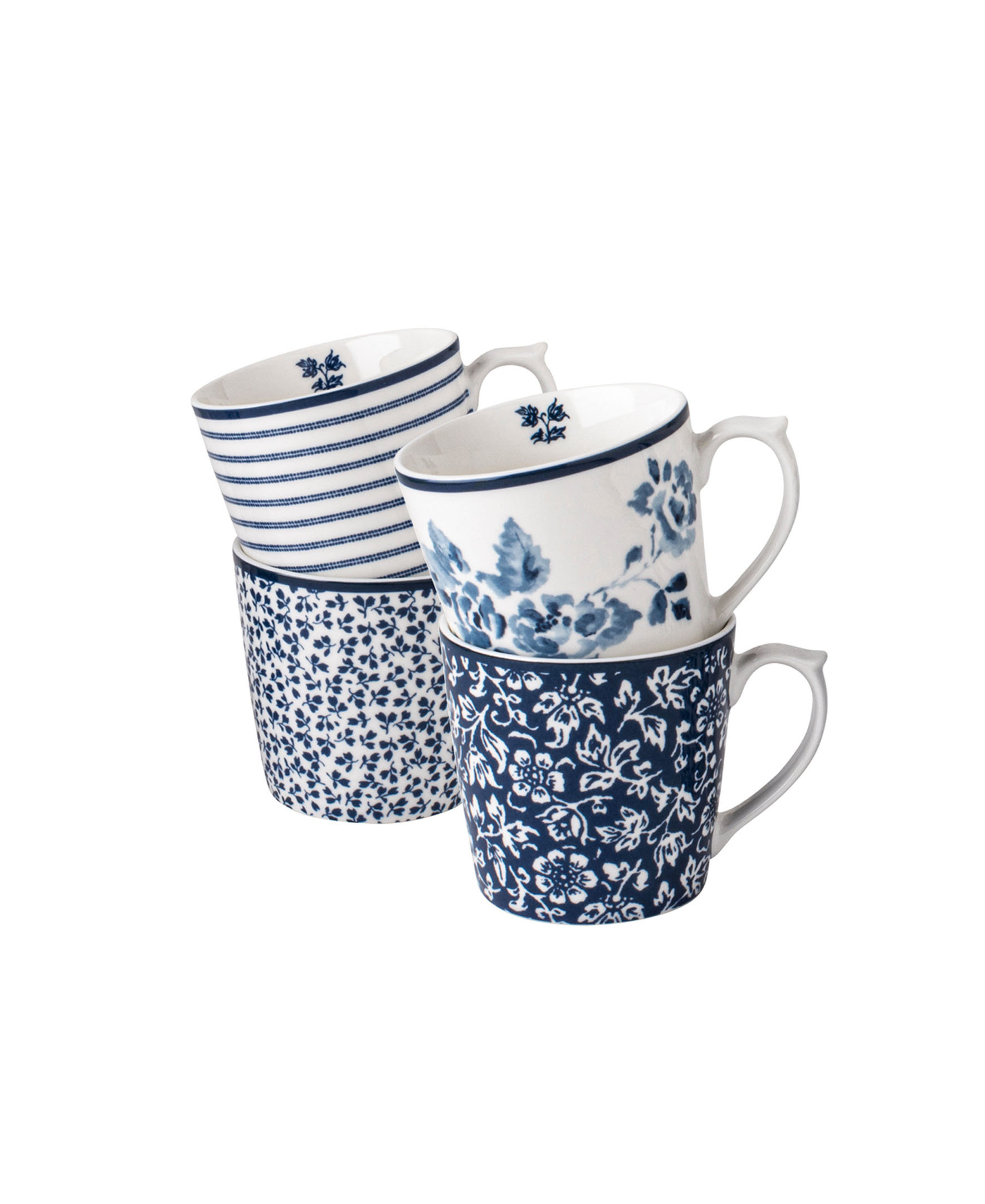 Laura Ashley Set/4 Mugs 10.82 Oz Mixed Designs In Giftbox & Reviews ...