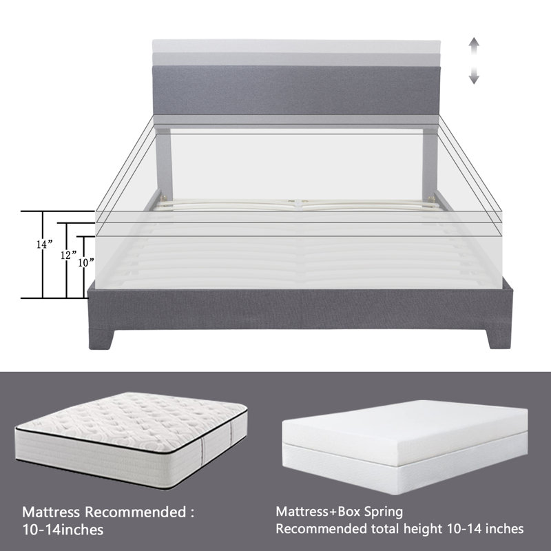 Wade Logan® Avel Simple Rectangular Upholstered Platform bed & Reviews ...