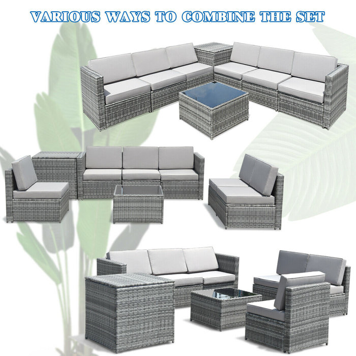 Ebern Designs Burand 6 - Person Outdoor Seating Group with Cushions ...