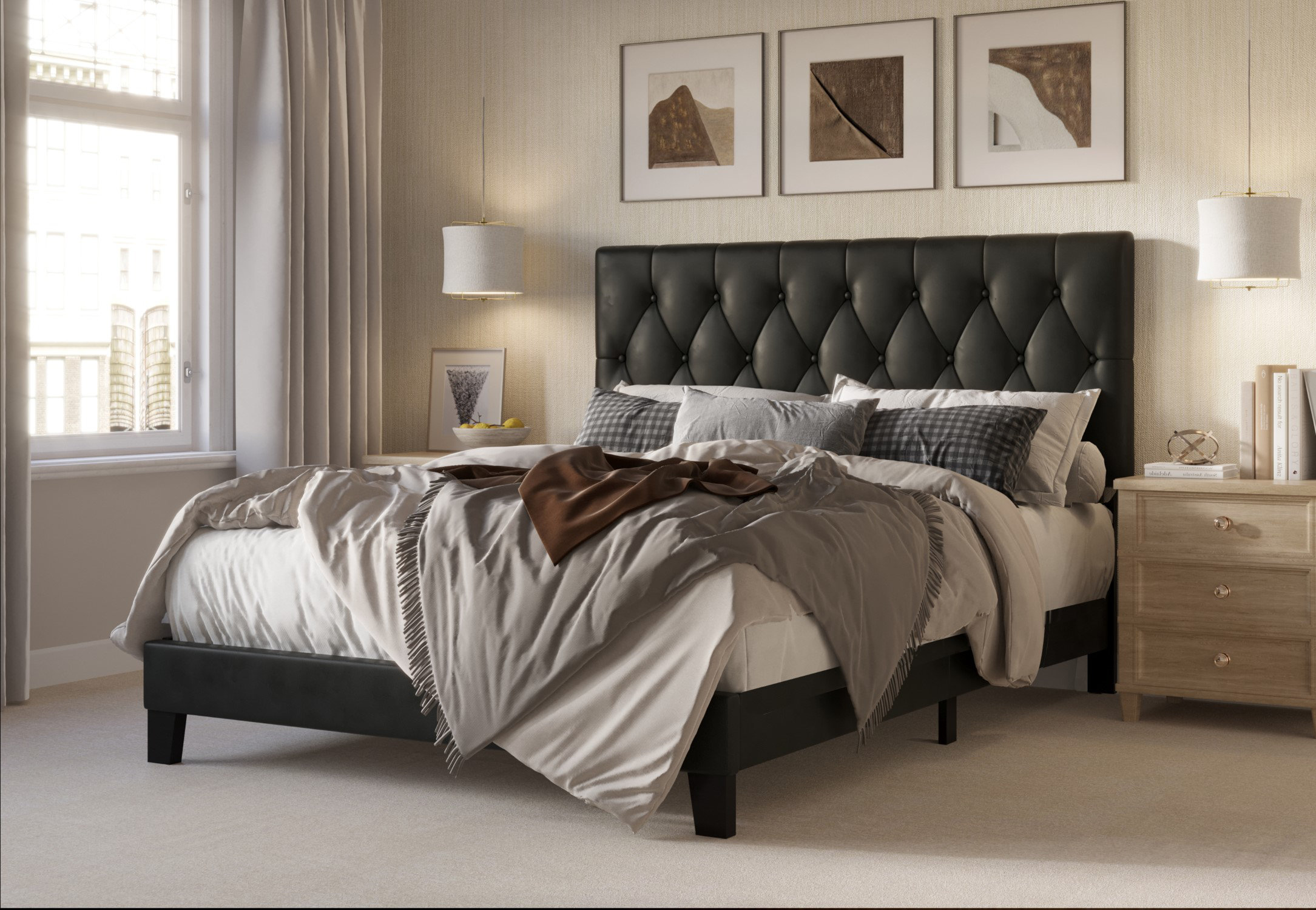 Lark Manor Aleahya Full Upholstered Platform Bed & Reviews | Wayfair