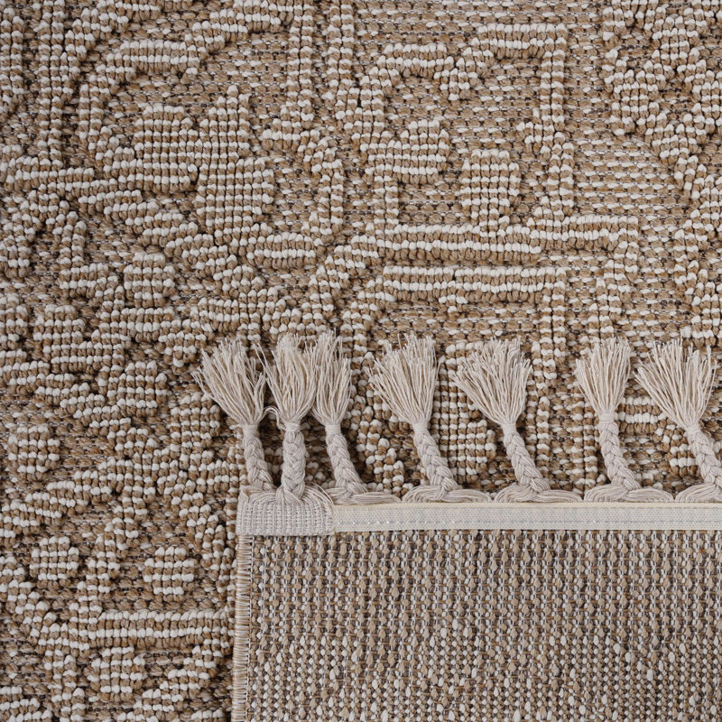 Bungalow Rose 4X6 Beige /Medallion Indoor/Outdoor Area Rug | Wayfair