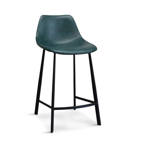 Blue Leather Bar Stools & Counter Stools You'll Love | Wayfair