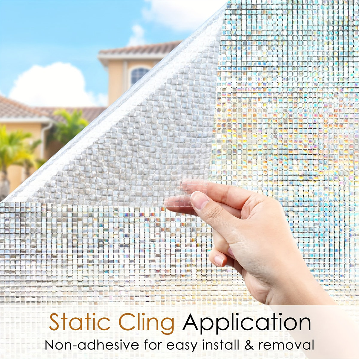 Wrought Studio™ Glass Decorative Window Privacy Film, Removable Static ...