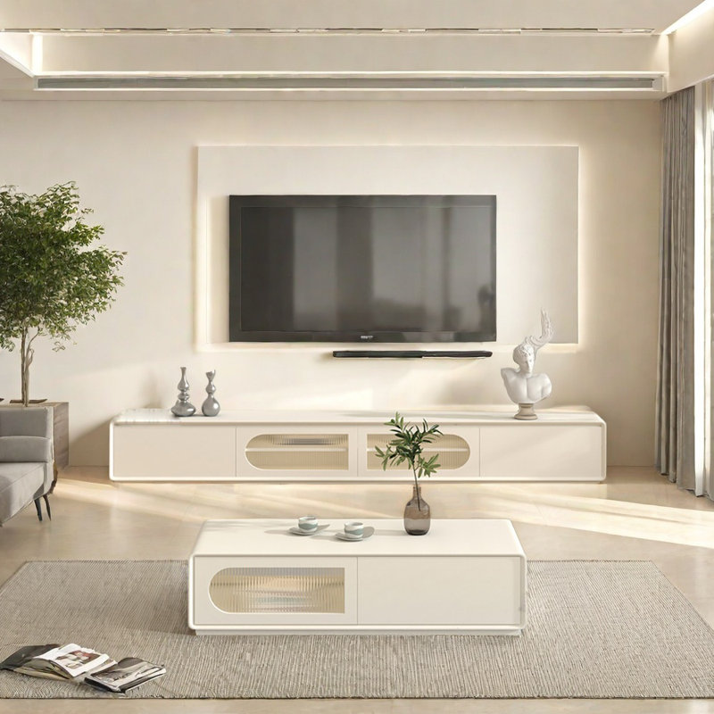 Orxva Galaxy Solid wood TV stand coffee table minimal | Wayfair